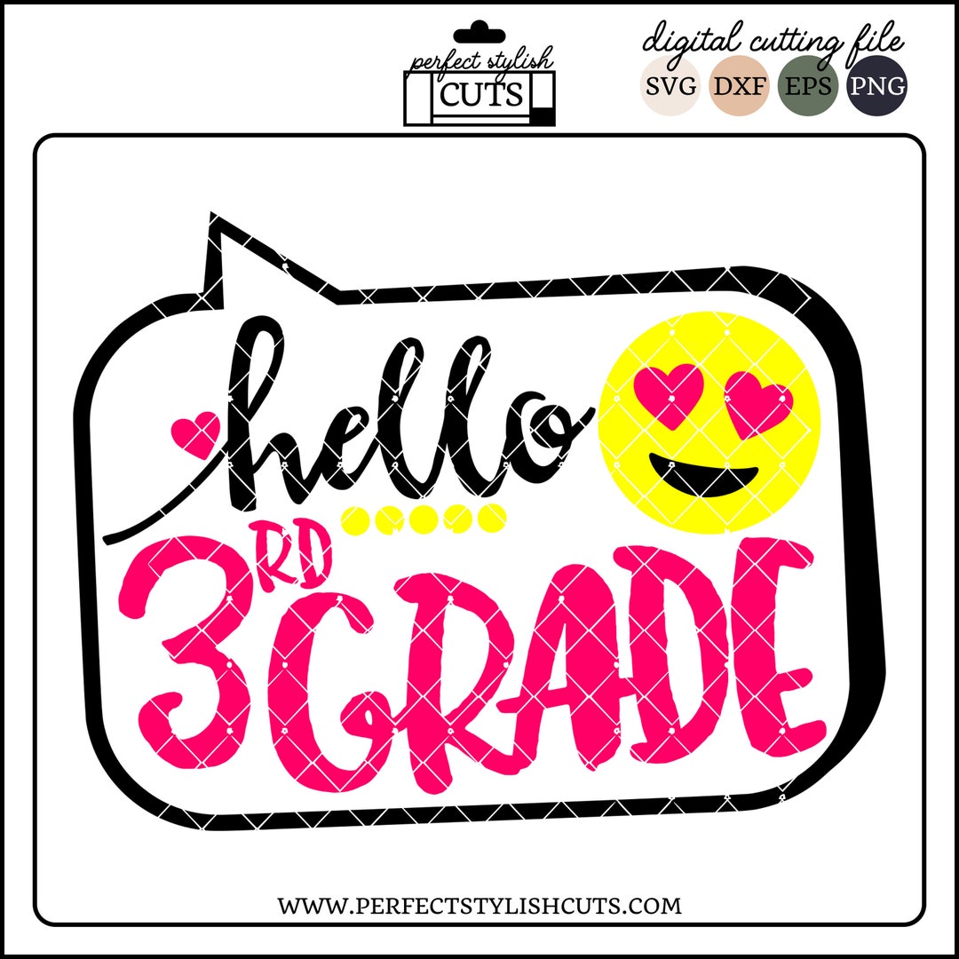 Hello 3rd Grade Svg, Third Grade Svg - Back to School Svg, Emoji Svg ...