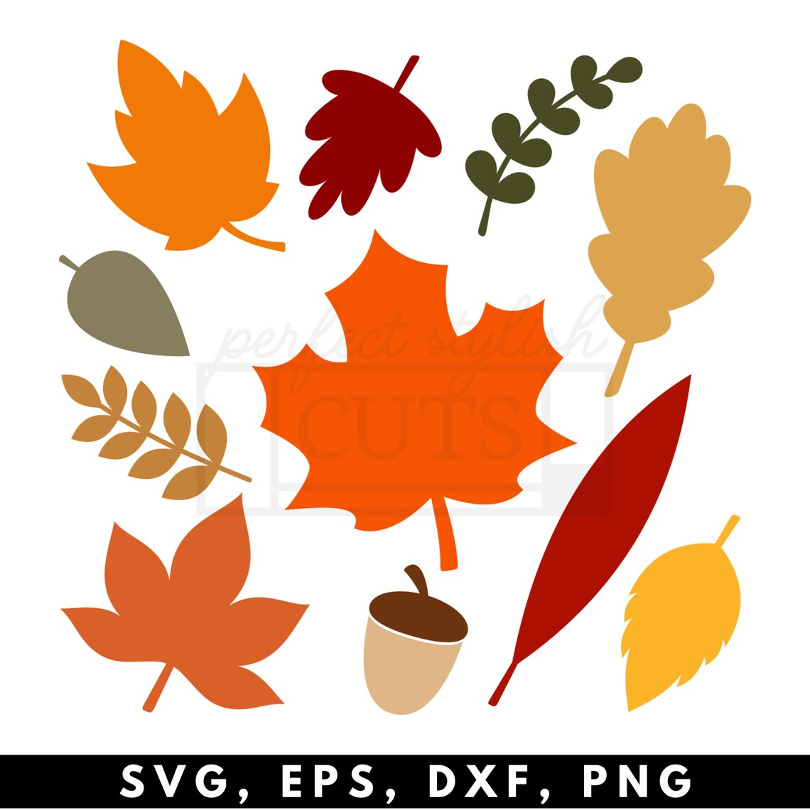 Fall Leaves SVG, PNG, Cut Files for Cricut, Fall Clipart, Fall ...
