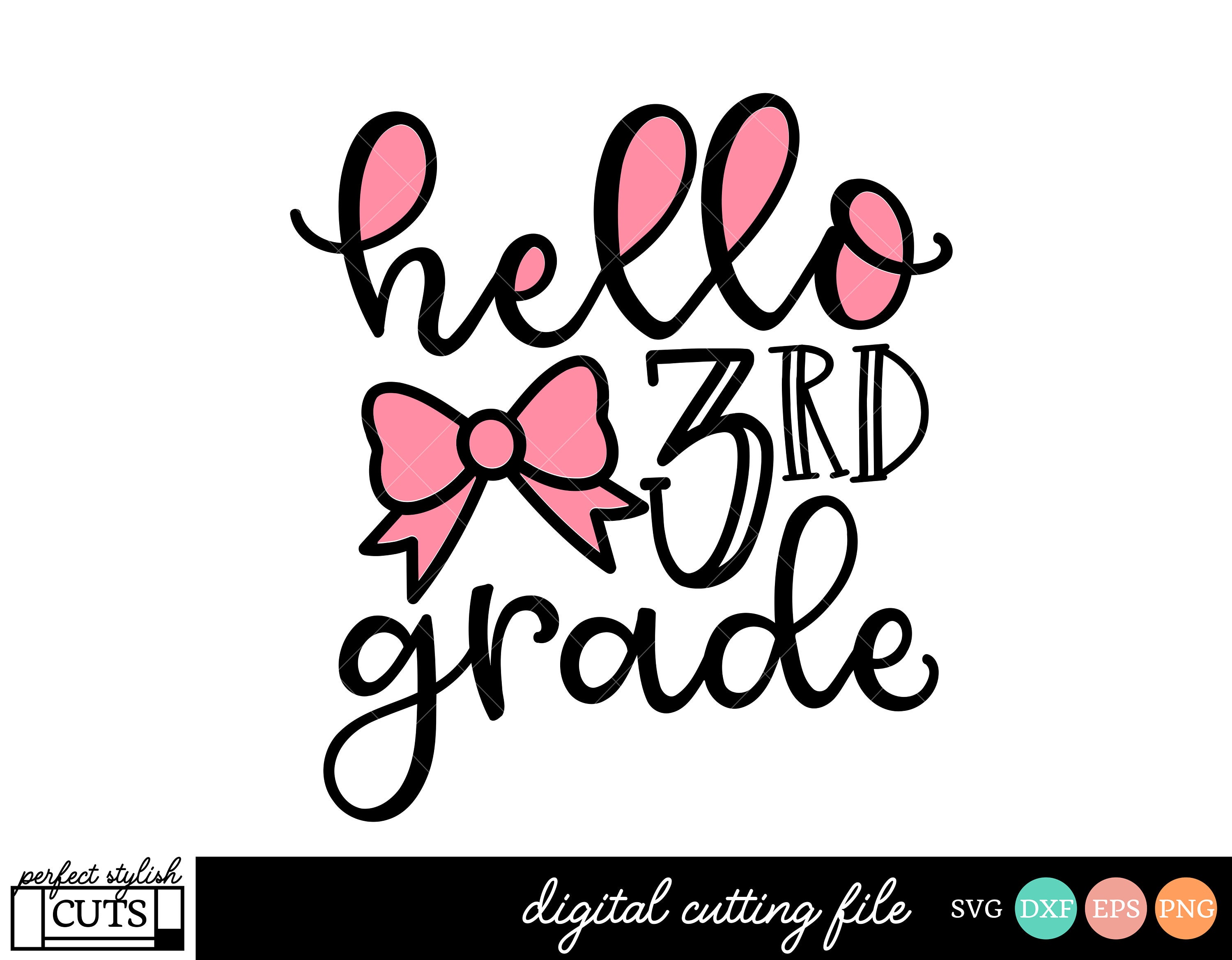 Hello 3rd Grade Svg First Day of School SVG Girl Third Grade | Etsy