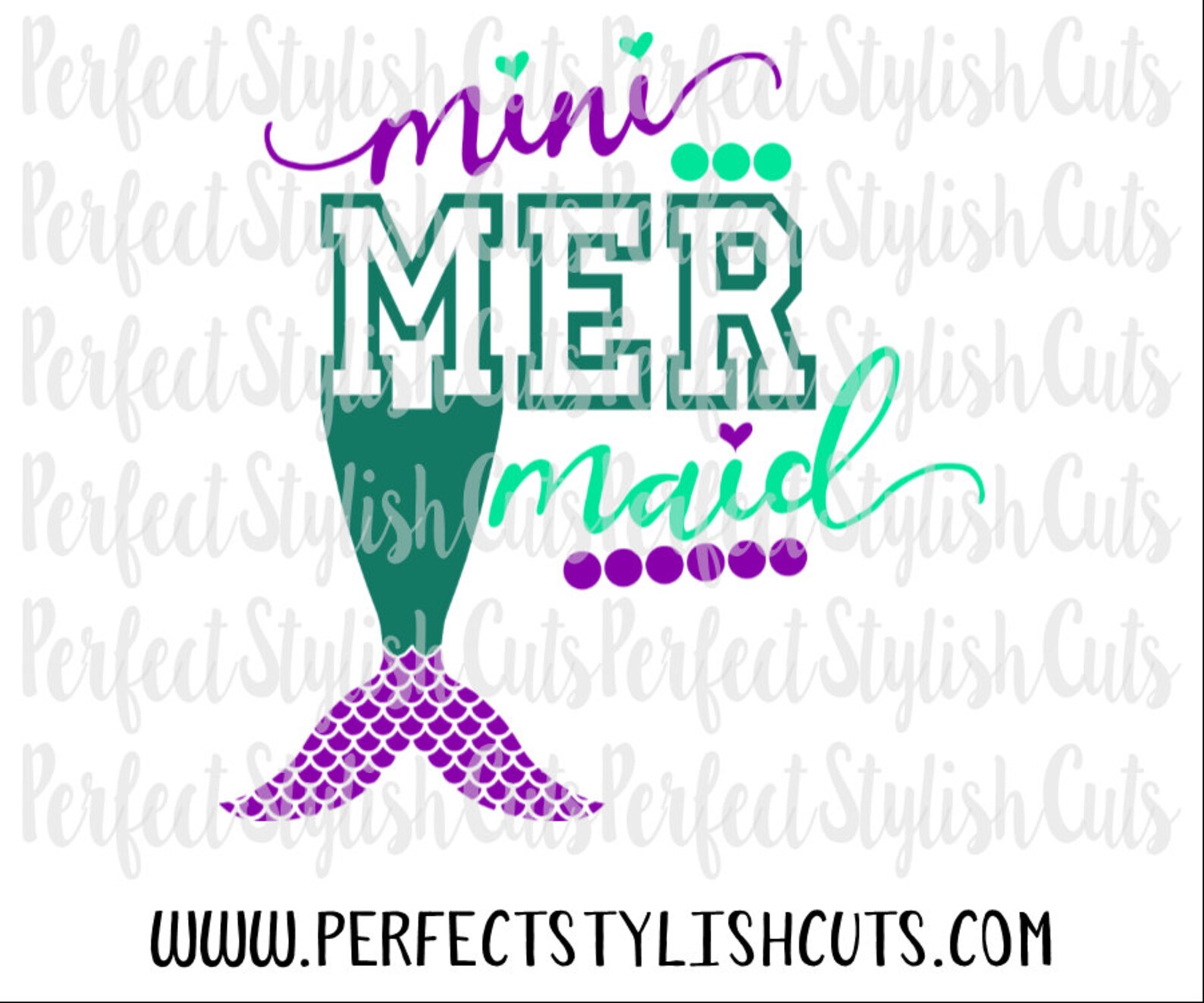 Mini Mermaid SVG DXF EPS png Files for Cutting Machines | Etsy