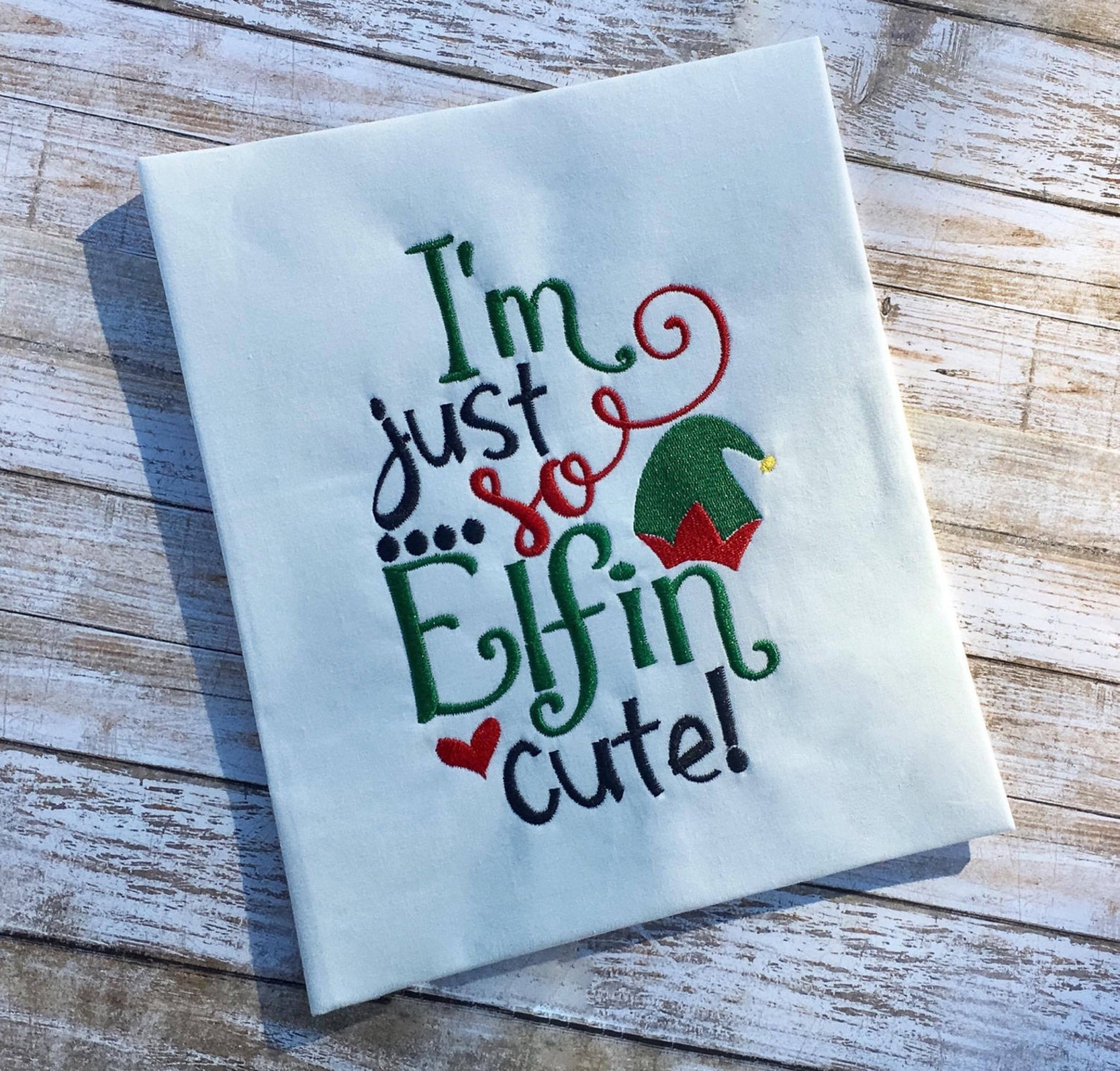Christmas Embroidery Design - I'm Just so Elfin Cute, 5x7 Embroidery ...