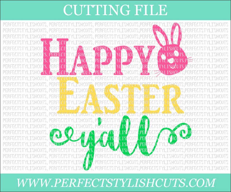 Happy Easter Y'all SVG DXF EPS Png Files for Cutting | Etsy