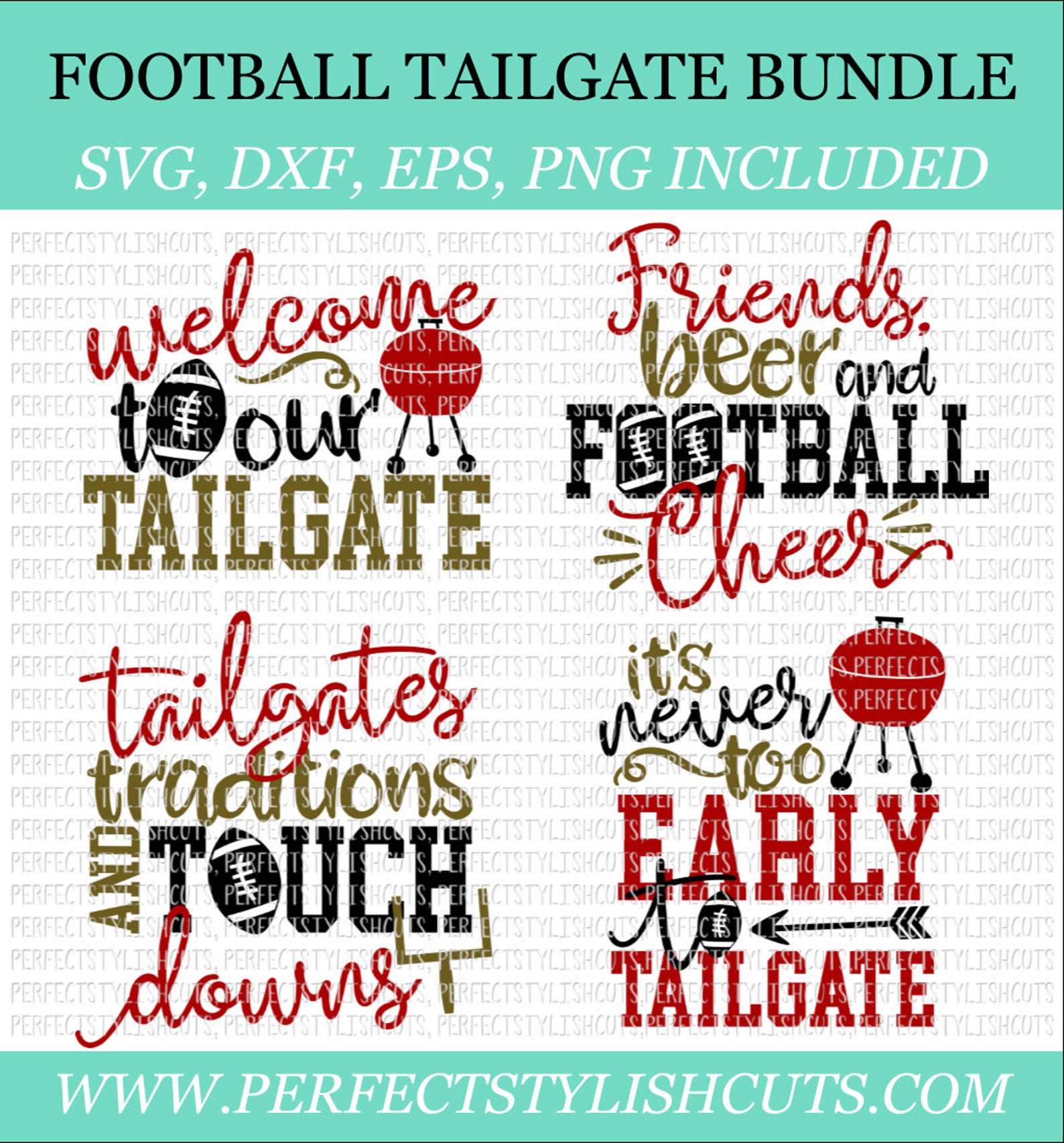Football Tailgate SVG Bundle Football Svg Bundle DXF EPS | Etsy