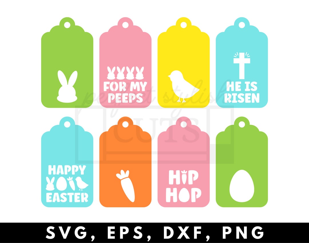 Easter Gift Tags SVG Files for Cricut - Happy Easter Svg - Etsy