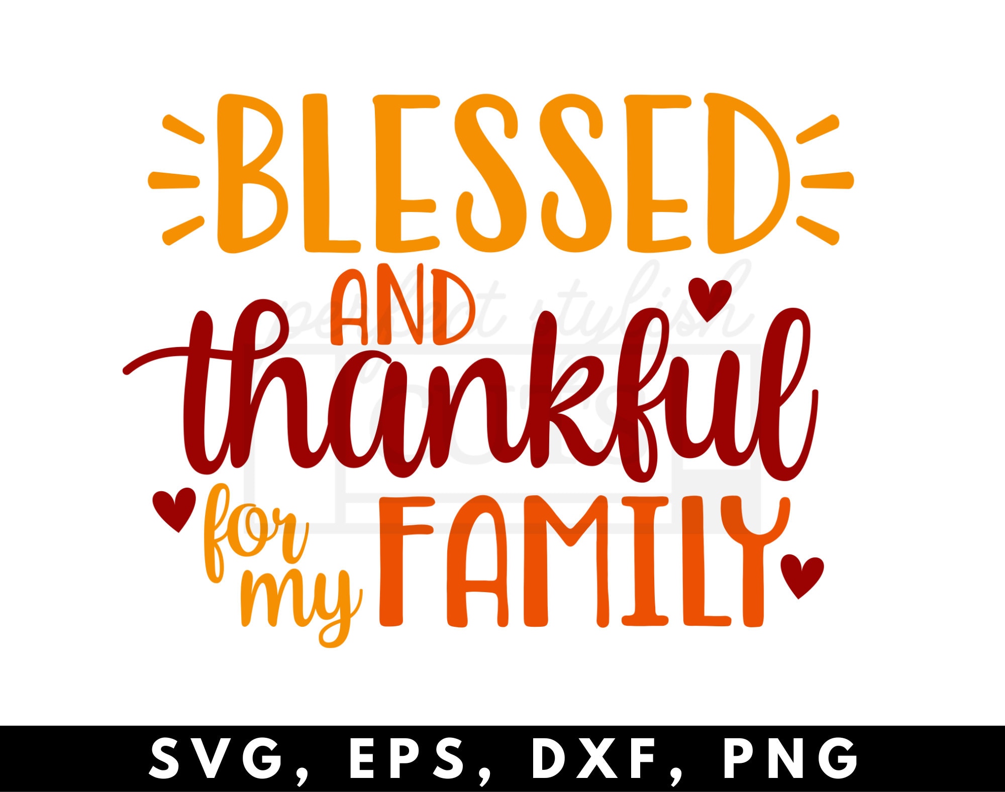 Blessed and Thankful for My Family SVG File for Cricut - Etsy