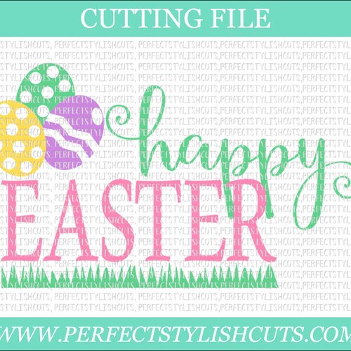 Happy Easter SVG DXF Eps PNG Files for Cutting Machines | Etsy