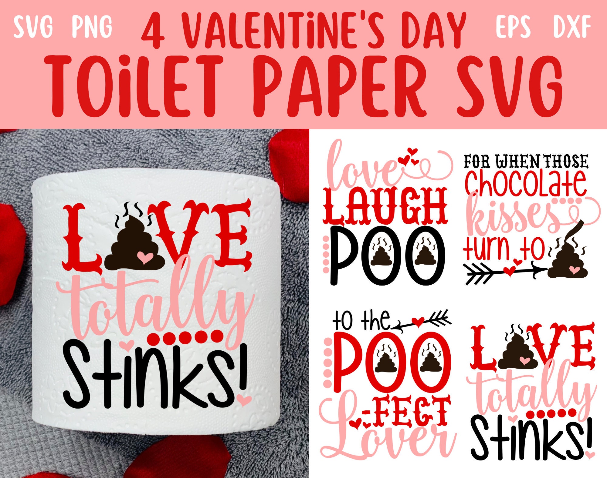 Valentines Day Tp Svg Toilet Paper SVG Bundle DXF EPS Png - Etsy Canada