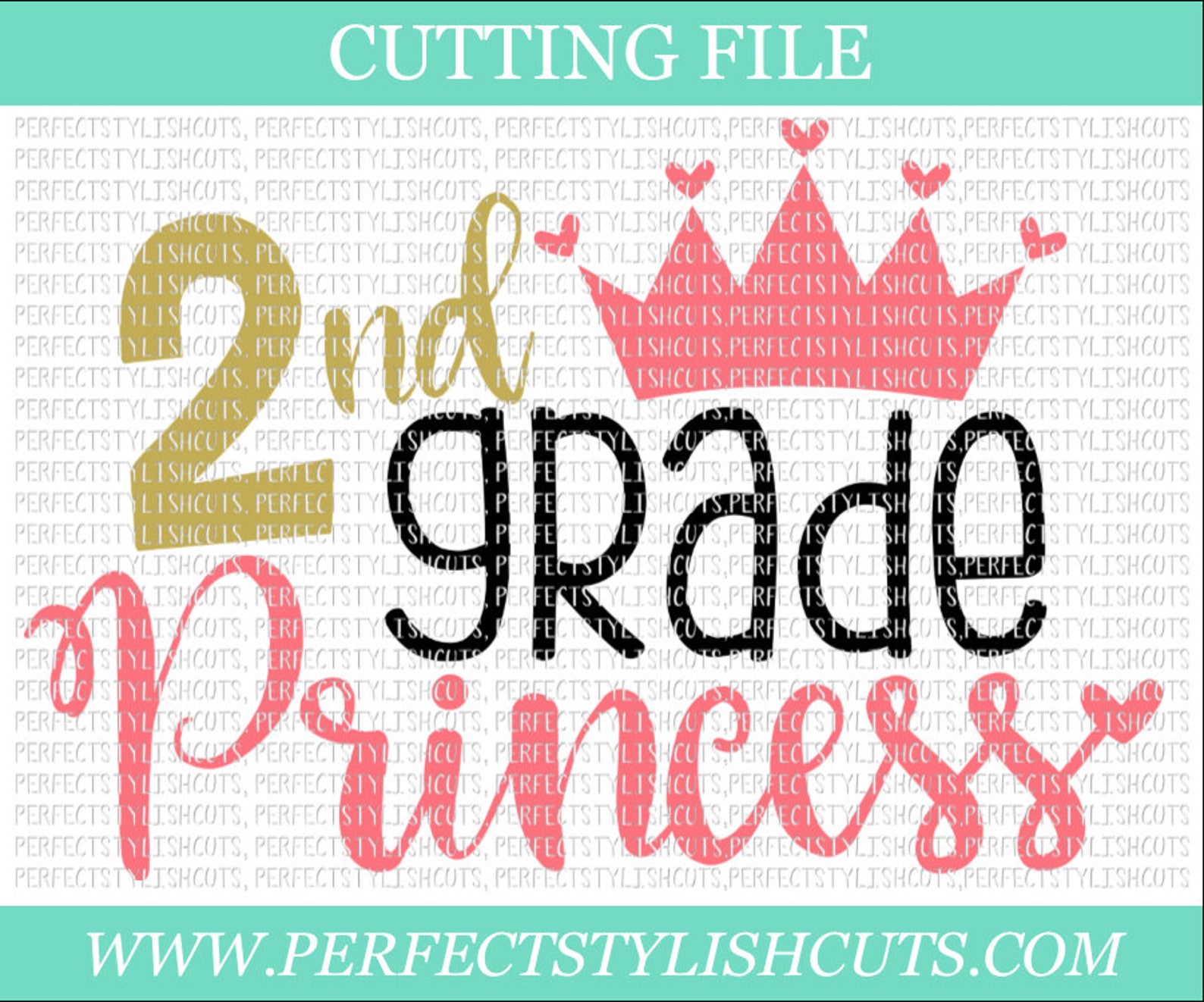 2nd Grade Princess SVG DXF EPS Png Files for Cutting | Etsy