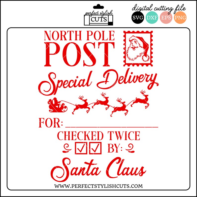 Santa Sack Svg Checked Twice North Pole Post Santa Bag Svg - Etsy