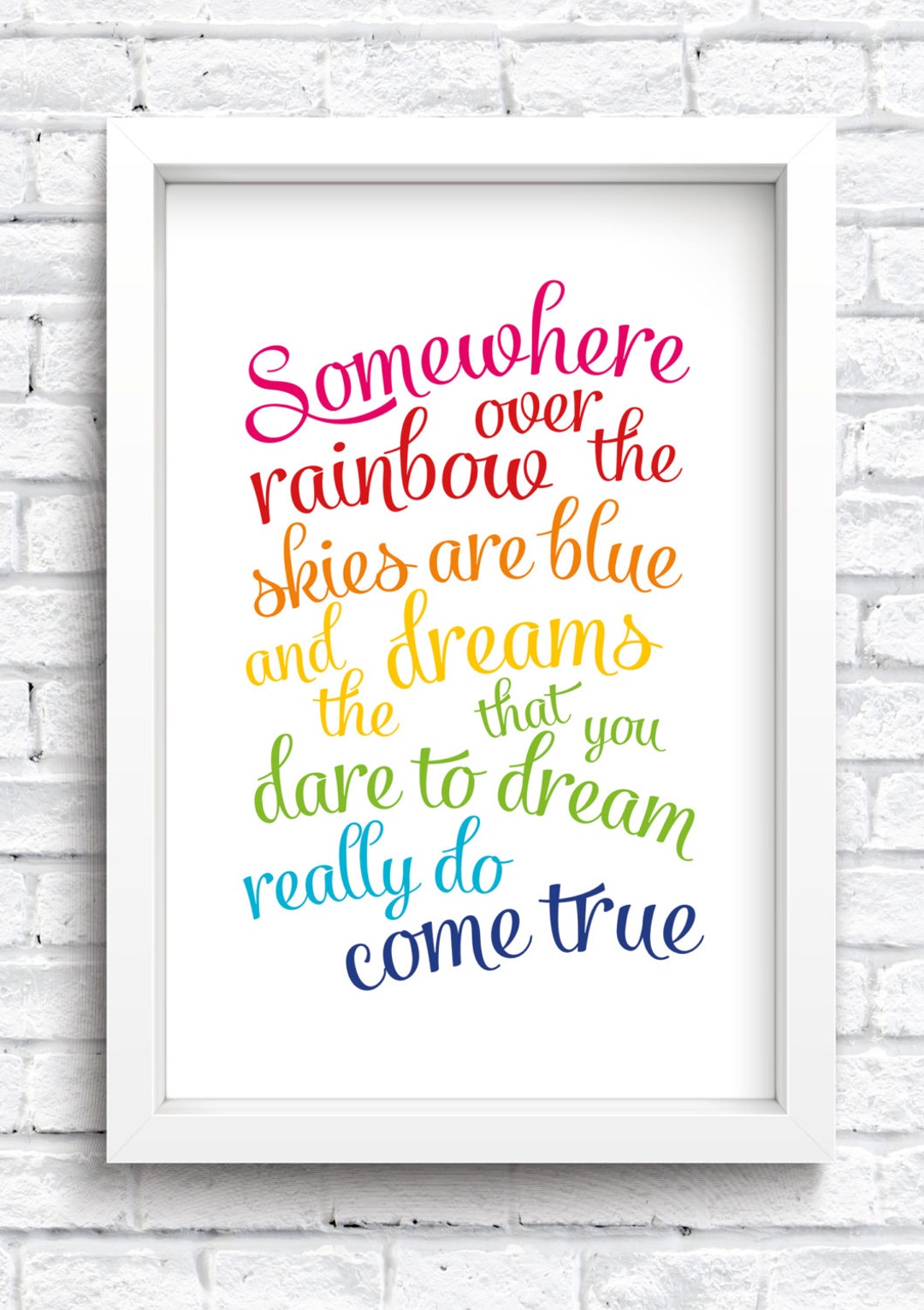 Somewhere Over the Rainbow A4 Digital File Download Keepsake. - Etsy