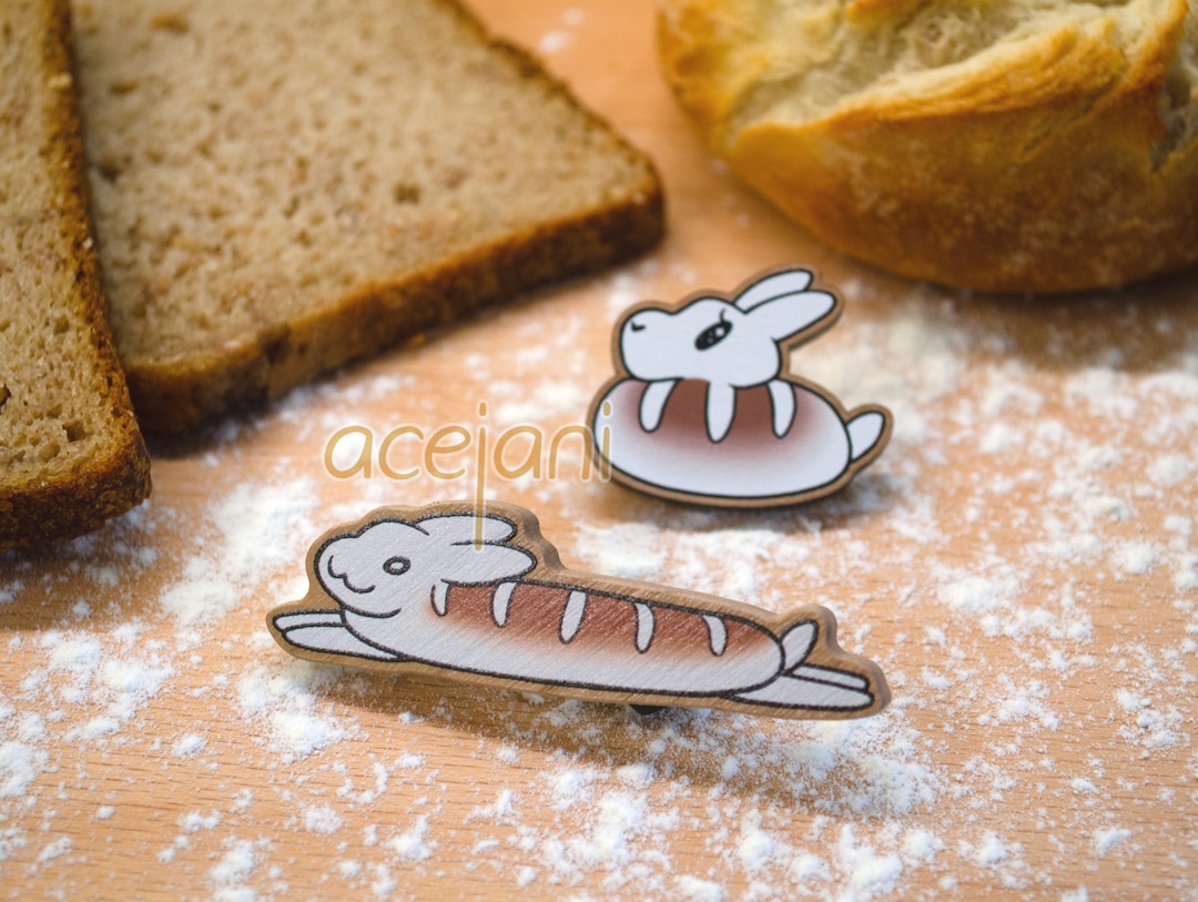 Bread Bunnies Wooden Pins - Etsy