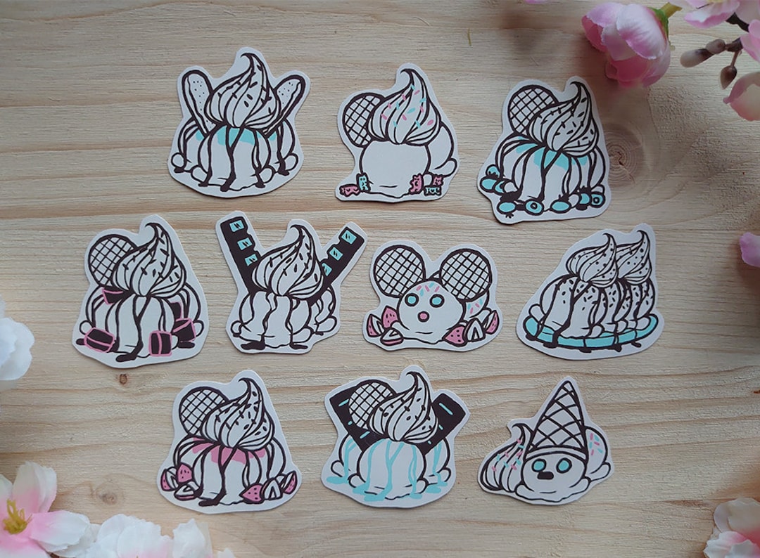 Sundae Sticker Set - Etsy