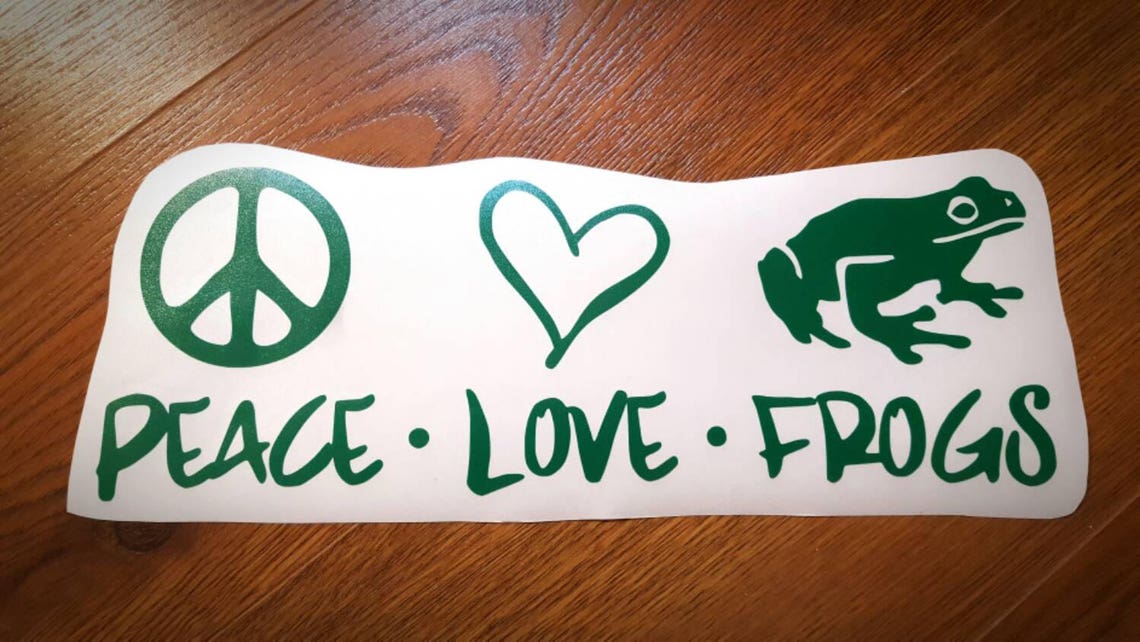 Peace Love Frogs Vinyl Decal - Etsy