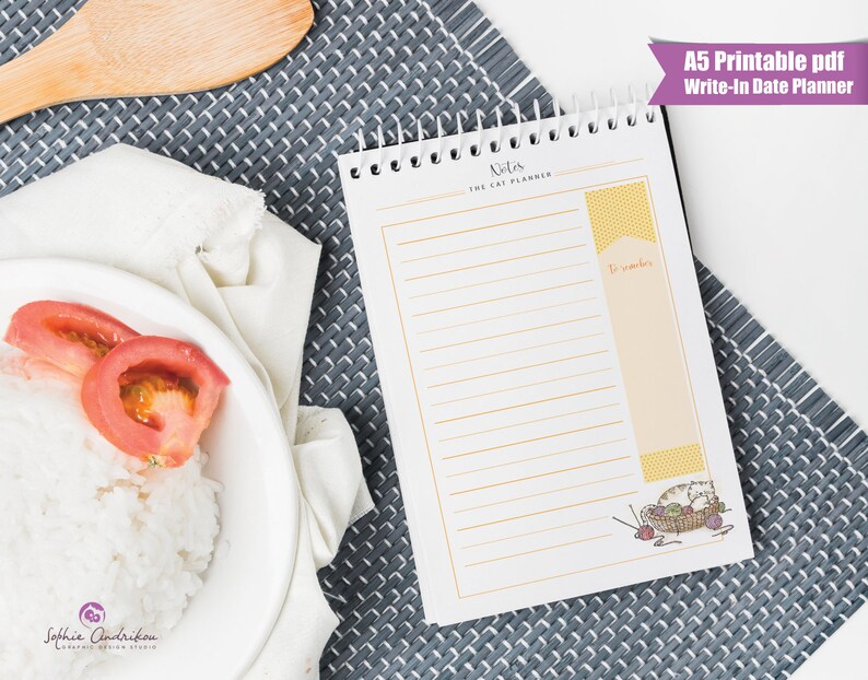Printable Illustrated Write-in Date Planner Inserts, A5 Digital Diary ...