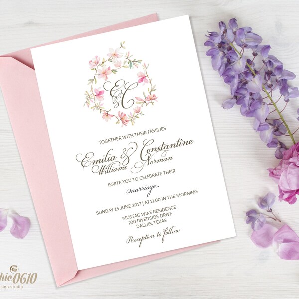 Monogram Invitation - Etsy