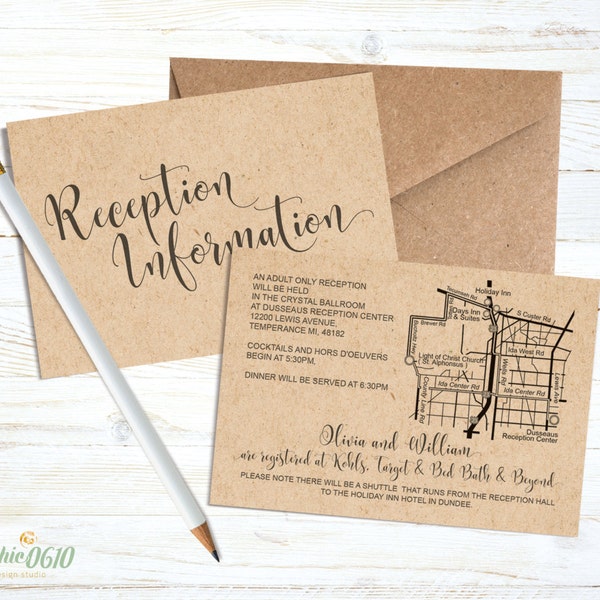 Reception Card - Etsy