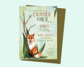 Forest Animals Birthday Printable Invitation Party Invite | Etsy