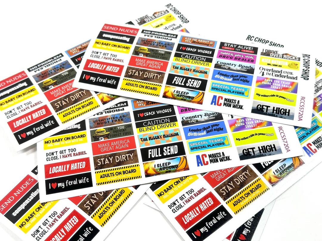 1/10 Scale Funny Bumper Stickers for RC Cars, Crawlers, and Trucks - Etsy