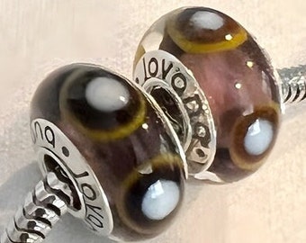 2 Charms for Pandora Beautiful Hibiscus Murano on 925 Sterling Silver ...