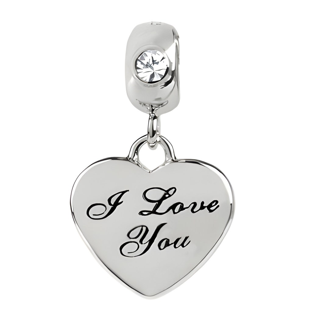 Charm for Pandora 925 Sterling Silver I LOVE YOU Dangle Charm With ...