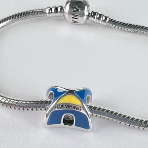 Charm for Pandora 925 Sterling Silver Camping Charm Camping Tent Enamel ...