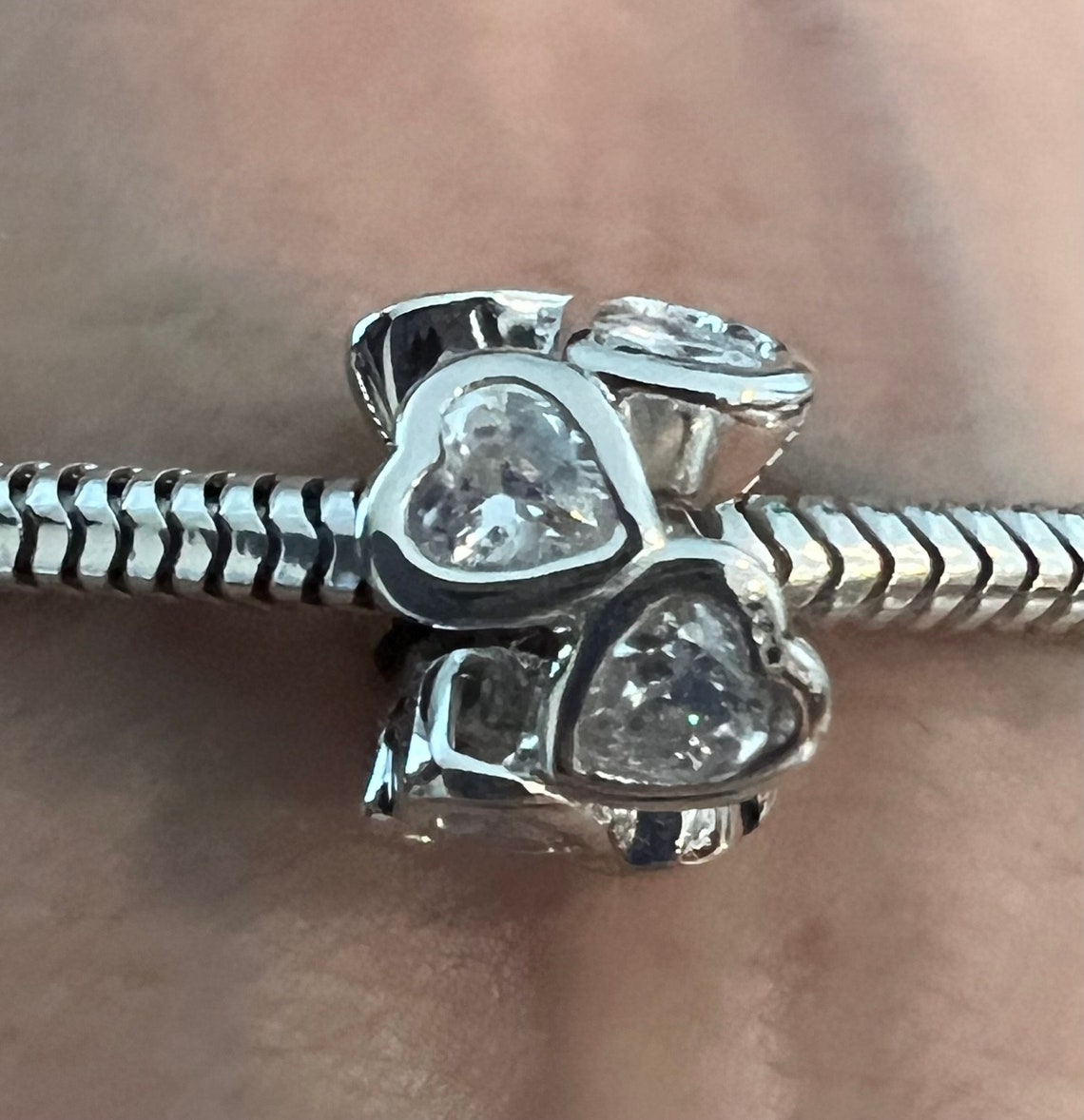 Charm for Pandora 925 Sterling Silver Diamond Color Heart 8 Austrian ...