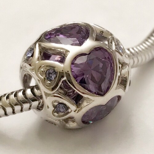 Charm for Pandora Sterling Silver Love Heart Large Charm Pink | Etsy