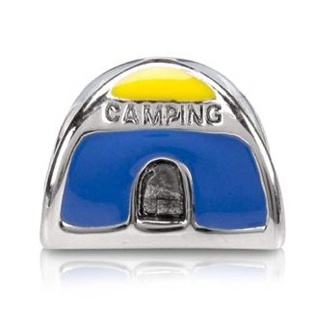 Charm for Pandora 925 Sterling Silver Camping Charm Camping Tent Enamel ...
