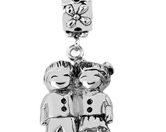 Charm for Pandora 925 Sterling Silver Sis and Bro Dangle Etsy