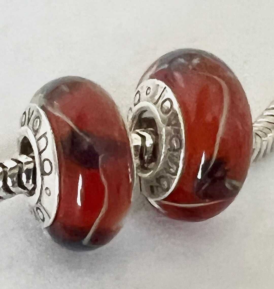 2 Charms for Pandora Sunset Murano Charms 925 Sterling Silver Cores - Etsy
