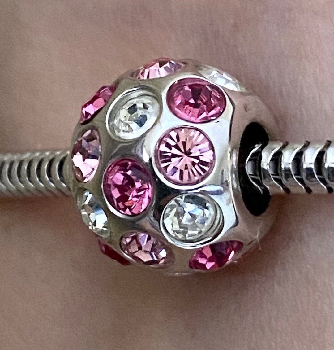 Charm for Pandora 925 Sterling Silver Pink Crystal Charm With Austrian ...