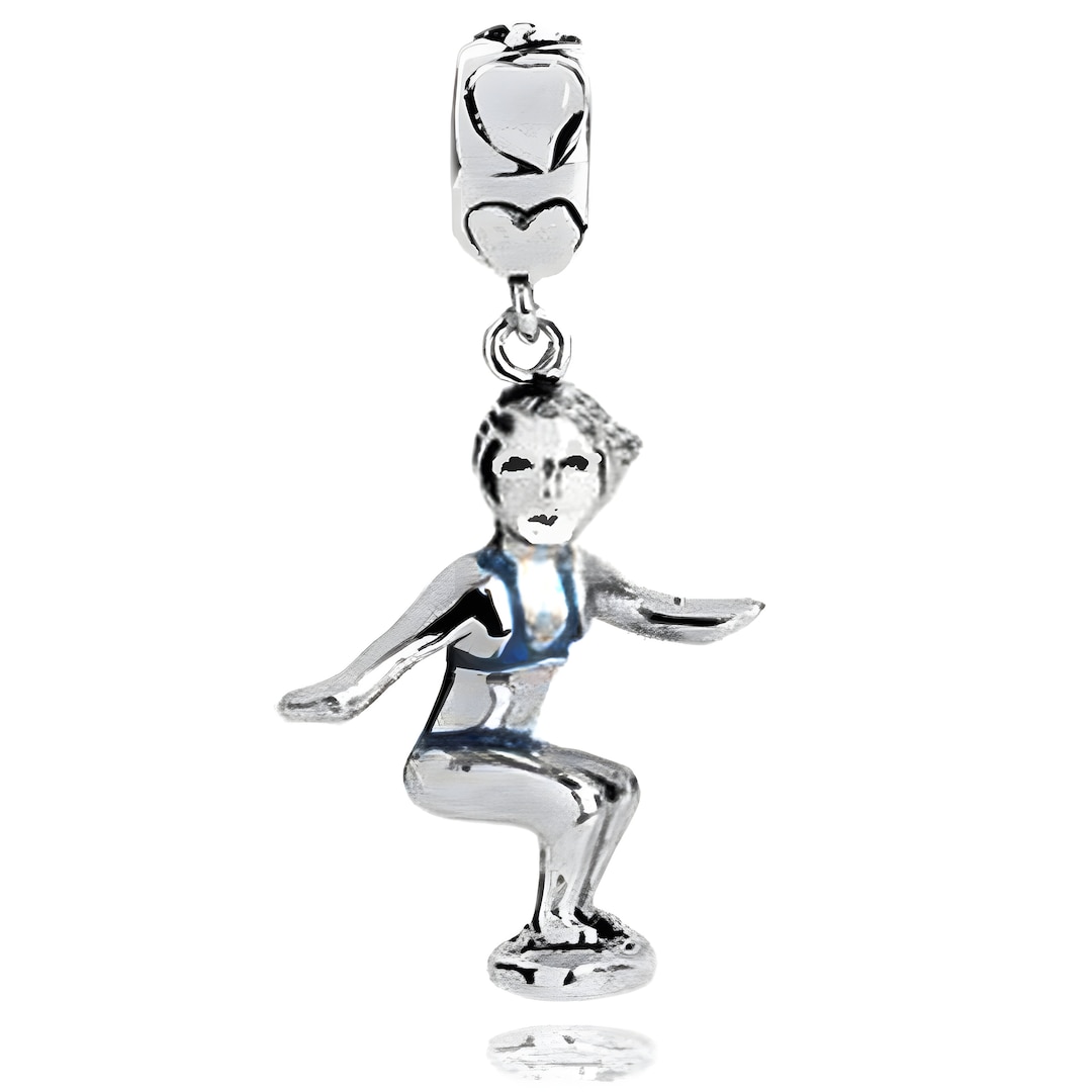 Charm for Pandora 925 Sterling Silver Surfing Dangle Blue Enamel - Etsy