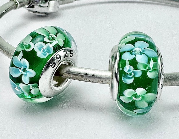 Pandora green glass beads store
