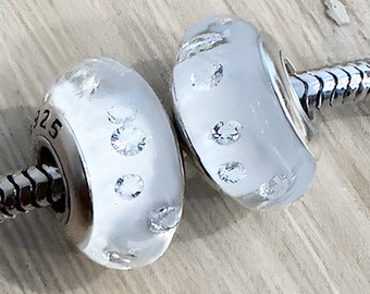 2 Charms for Pandora Beautiful Hibiscus Murano on 925 Sterling Silver ...