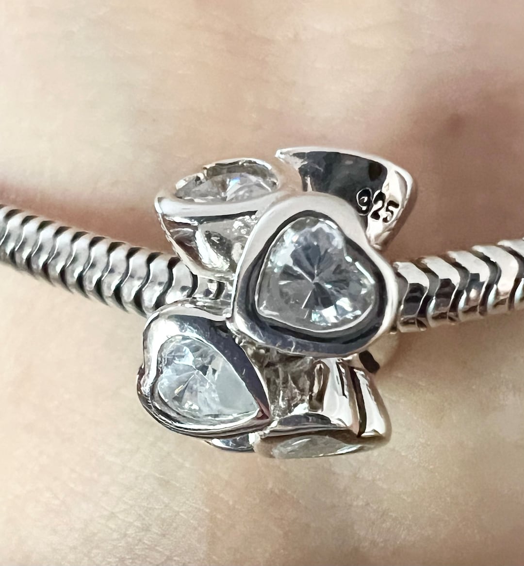 Charm for Pandora 925 Sterling Silver Diamond Color Heart 8 Austrian ...