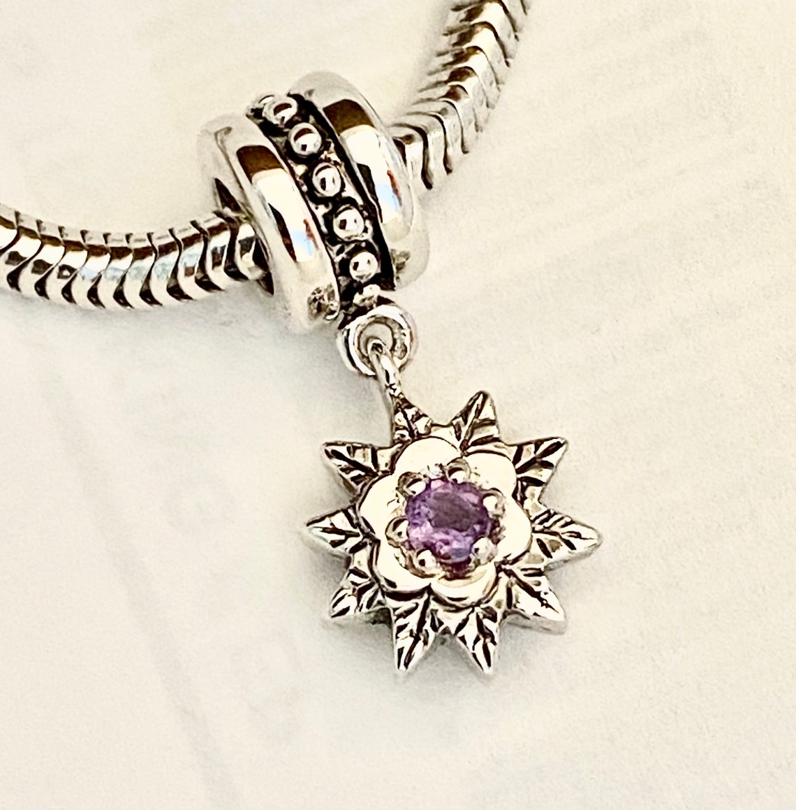 Charm for Pandora, 925 Sterling Silber Blumen Charm Anhänger mit ...