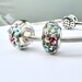 2 Charms for Pandora Blue Lavender Light Pink Flowers Garden Murano ...
