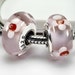 2 Charms for Pandora Murano Pink and White Hibiscus Flowers 925 ...