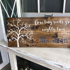 From Tiny Seeds Grow Mighty Trees|teacher Gift|personalized Teacher ...