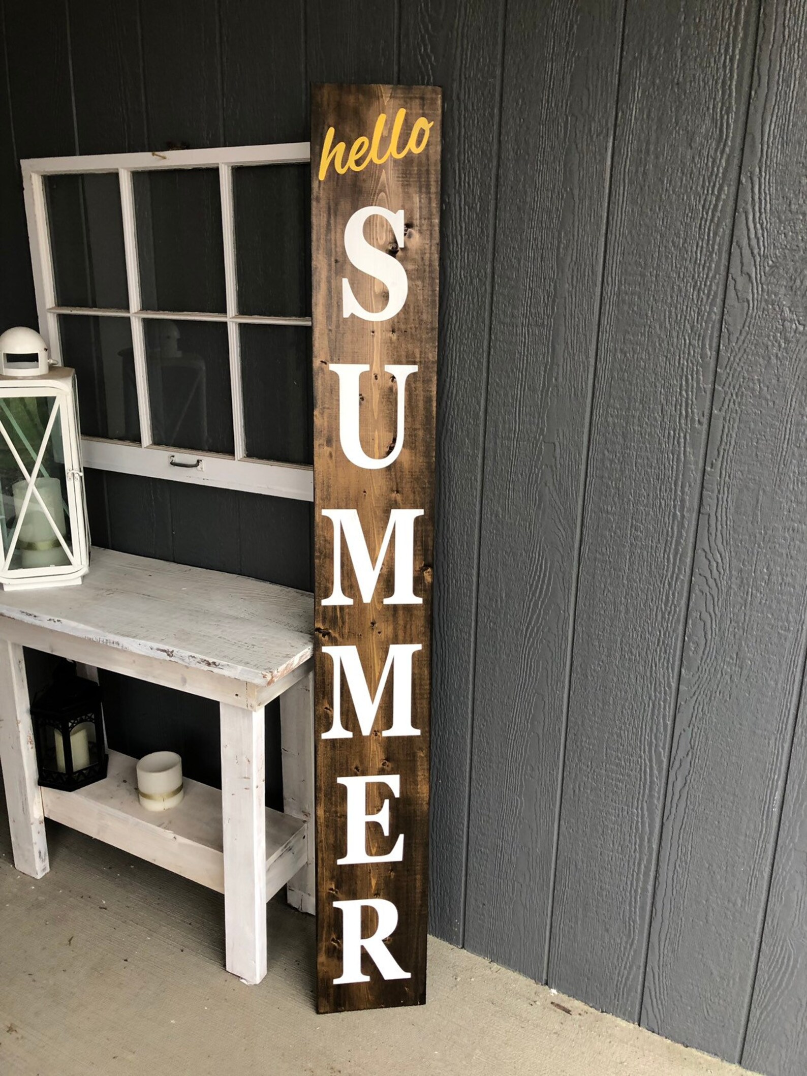 Hello Summer Signsummer Porch Decortall Summer Signrustic - Etsy