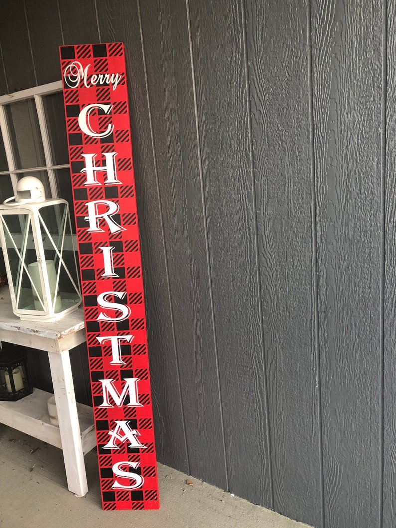 Merry Christmas Sign|buffalo Plaid Christmas Decor|buffalo Check ...