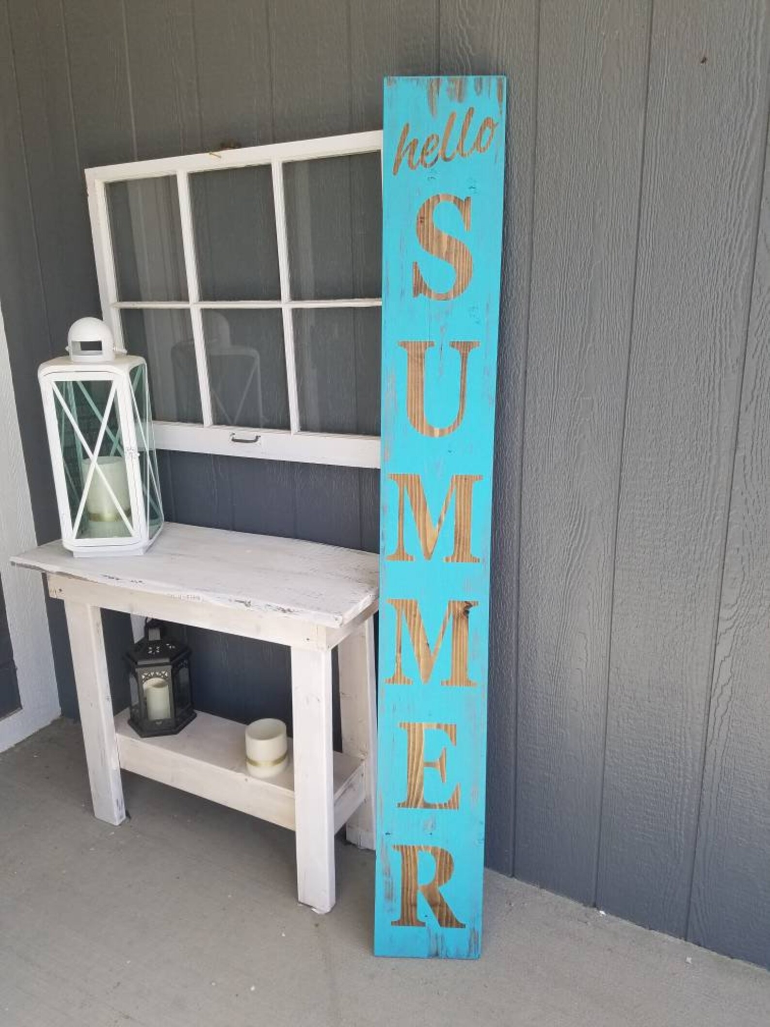 Hello Summer Signsummer Porch Decortall Summer Signrustic - Etsy