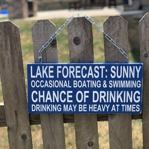 Lake Forecast Sunny Occasionally Boating Drinking|lake Alcohol Sign ...
