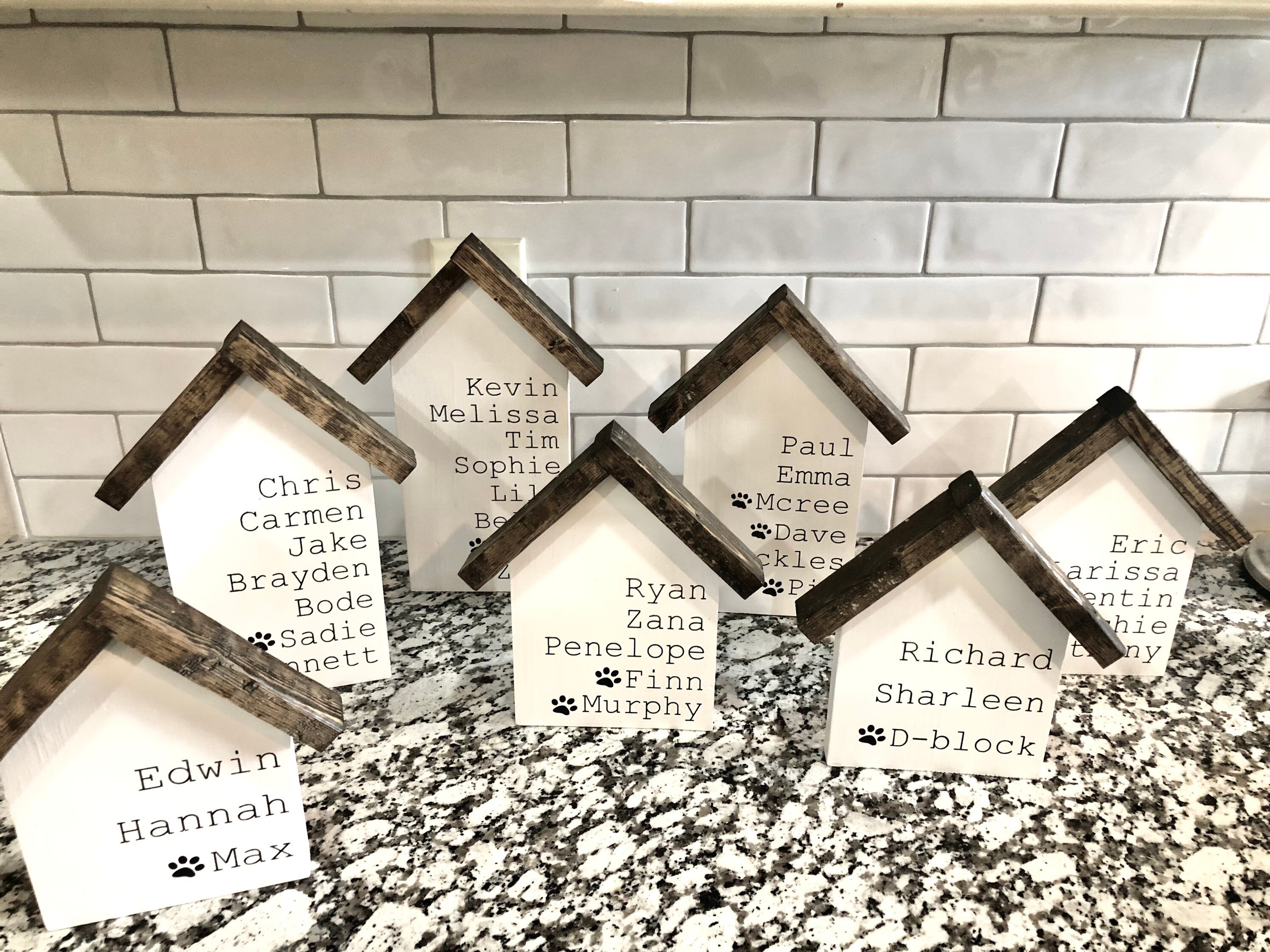 Little Wooden Name House|family Name House|personalized Wood House|wood ...