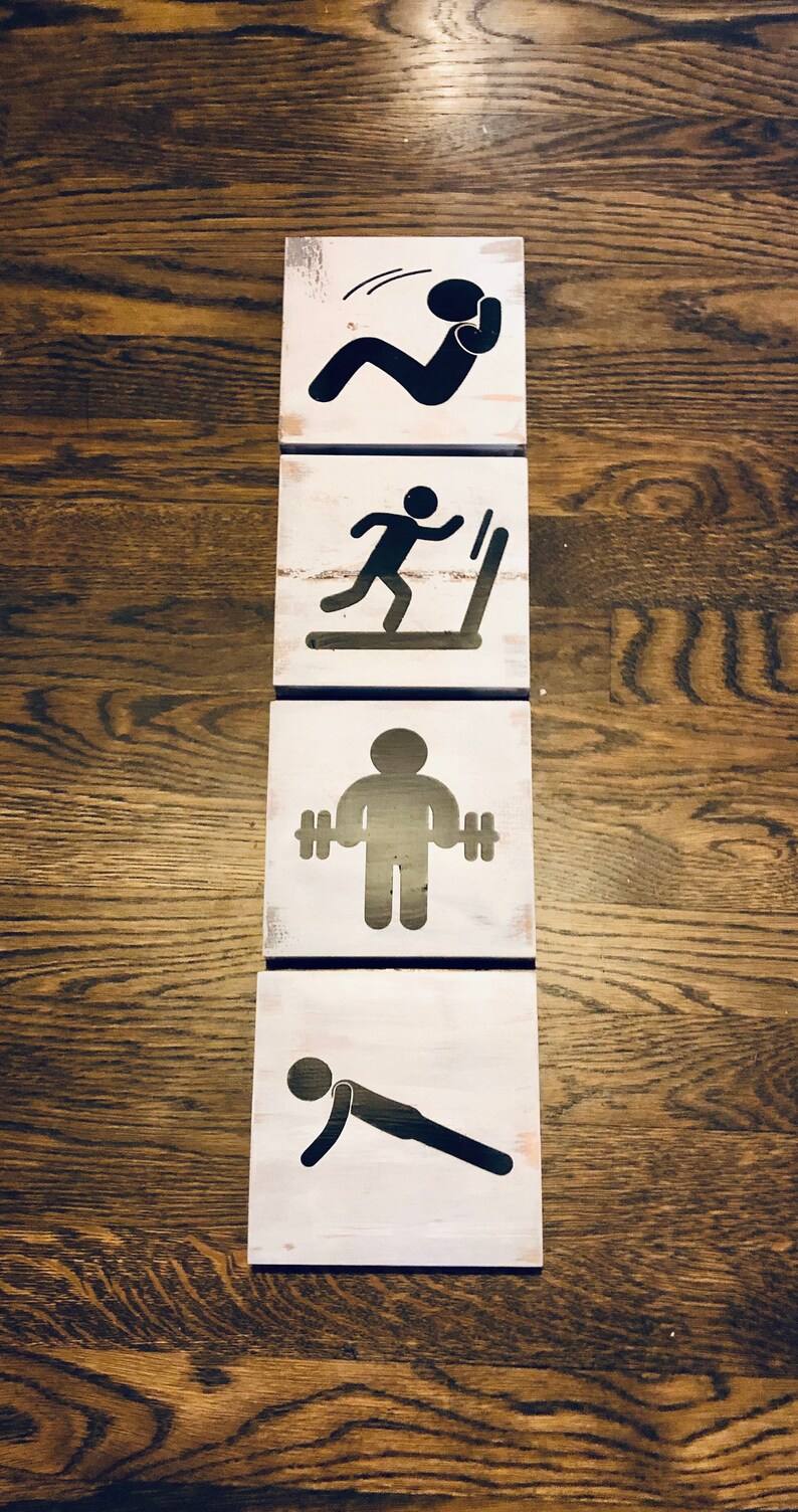 Workout Decor Setgym Decorworkout Room Decorhome Gym - Etsy