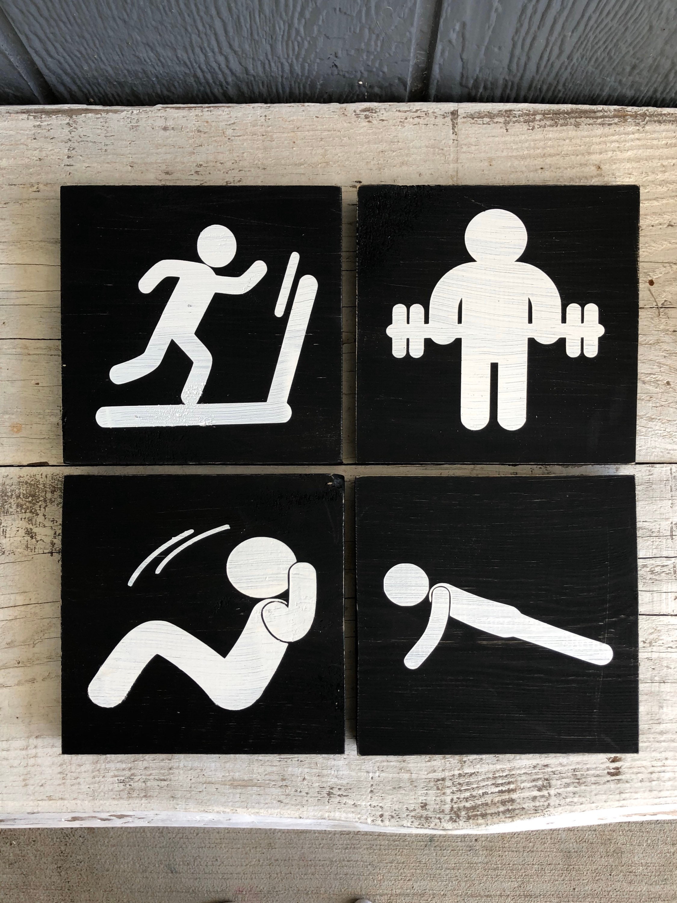 Workout Decor SetGym DecorWorkout Room DecorHome Gym | Etsy