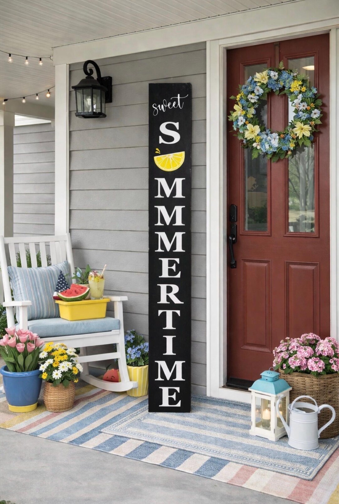 Sweet Summertime Sign|summertime Porch Sign|lemon Summer Sign|summer ...