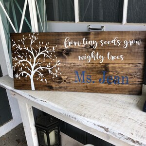 From Tiny Seeds Grow Mighty Trees|teacher Gift|personalized Teacher ...