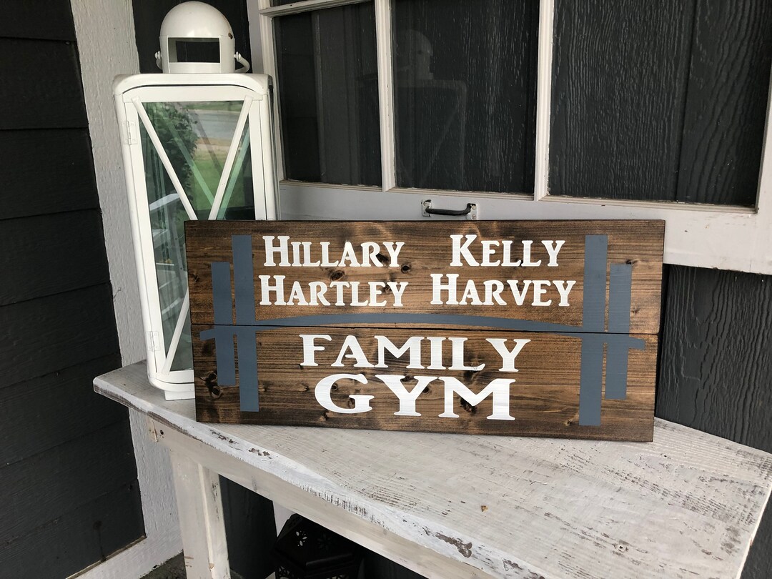 Home Gym Decor|family Gym Sign|workout Decor|barbell Sign|weight Room ...