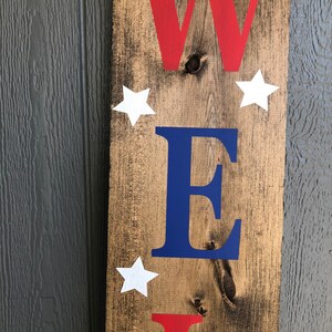 Patriotic Welcome Sign|red White & Blue Decor|patriotic Porch Decor ...